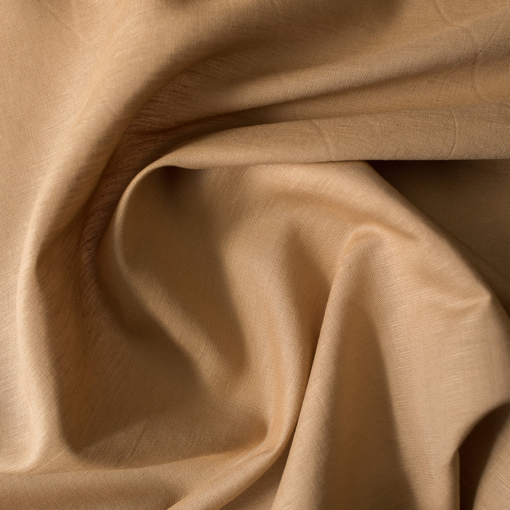Light Brown Linen-Cotton Fabric - 120 GSM, 144 CM Width | de Linum