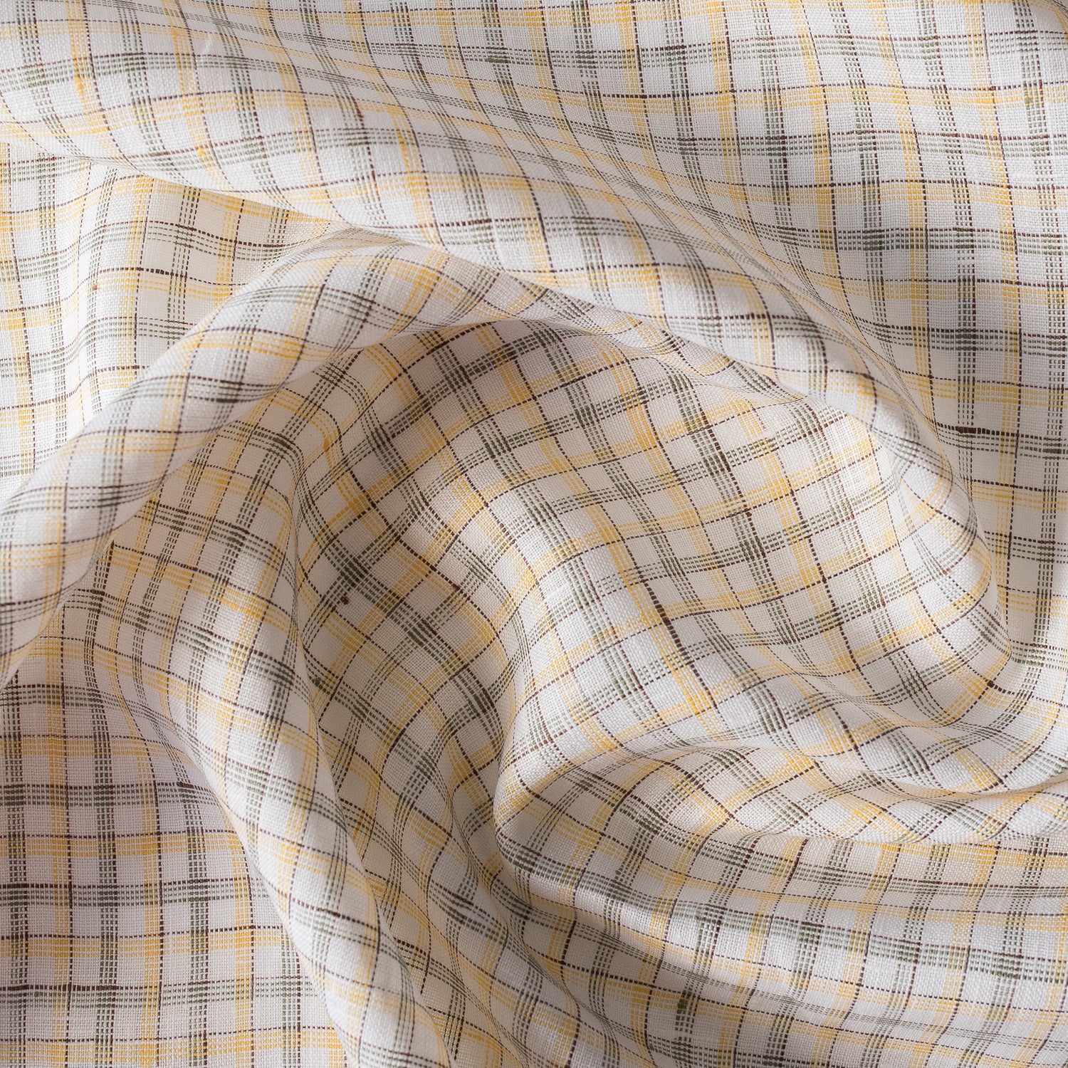 Country Lane Plaid Linen Fabric - Rustic Elegance for Summer Wardrobe ...