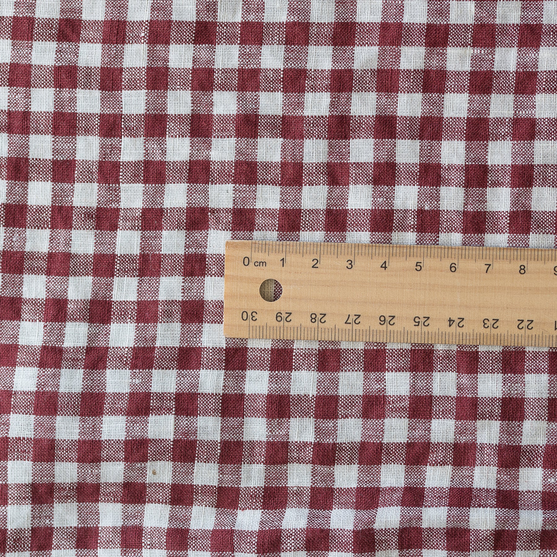 Mulberry Gingham Extra Wide Linen Fabric | 100% Linen, 280cm Wide – de ...