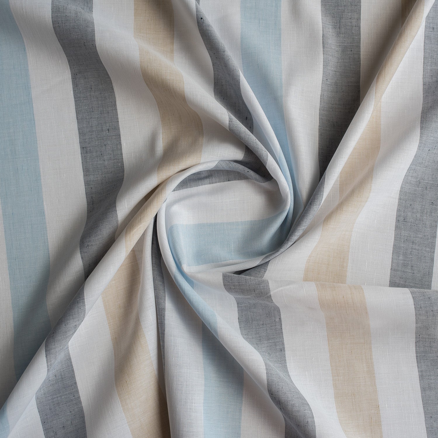 Island Time Wide Stripe Linen-Cotton Fabric - 135 GSM, 150 CM Width ...