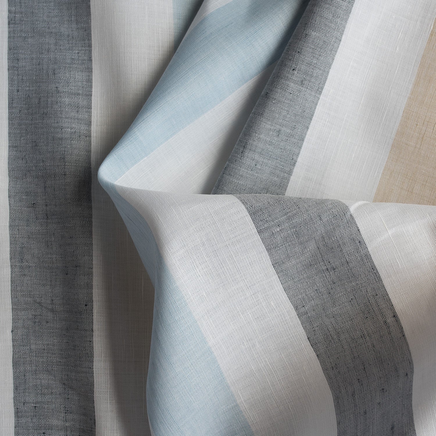 Island Time Wide Stripe Linen-Cotton Fabric - 135 GSM, 150 CM Width ...