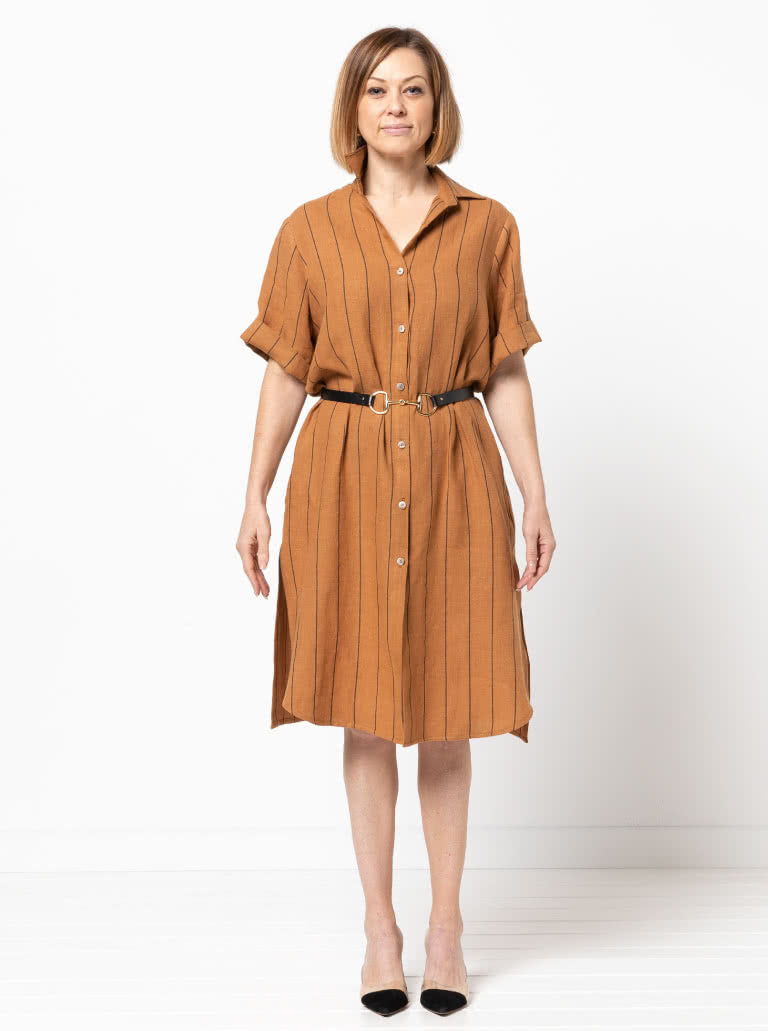 Palmer Woven Dress Pattern - Chic Linen Shirtmaker Style with Pockets ...