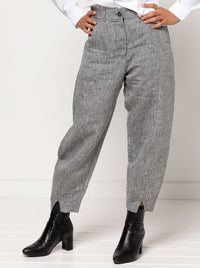 de Linum | Buy Kew Designer Pant Pattern | Shaped Leg & Unique Hem Detail