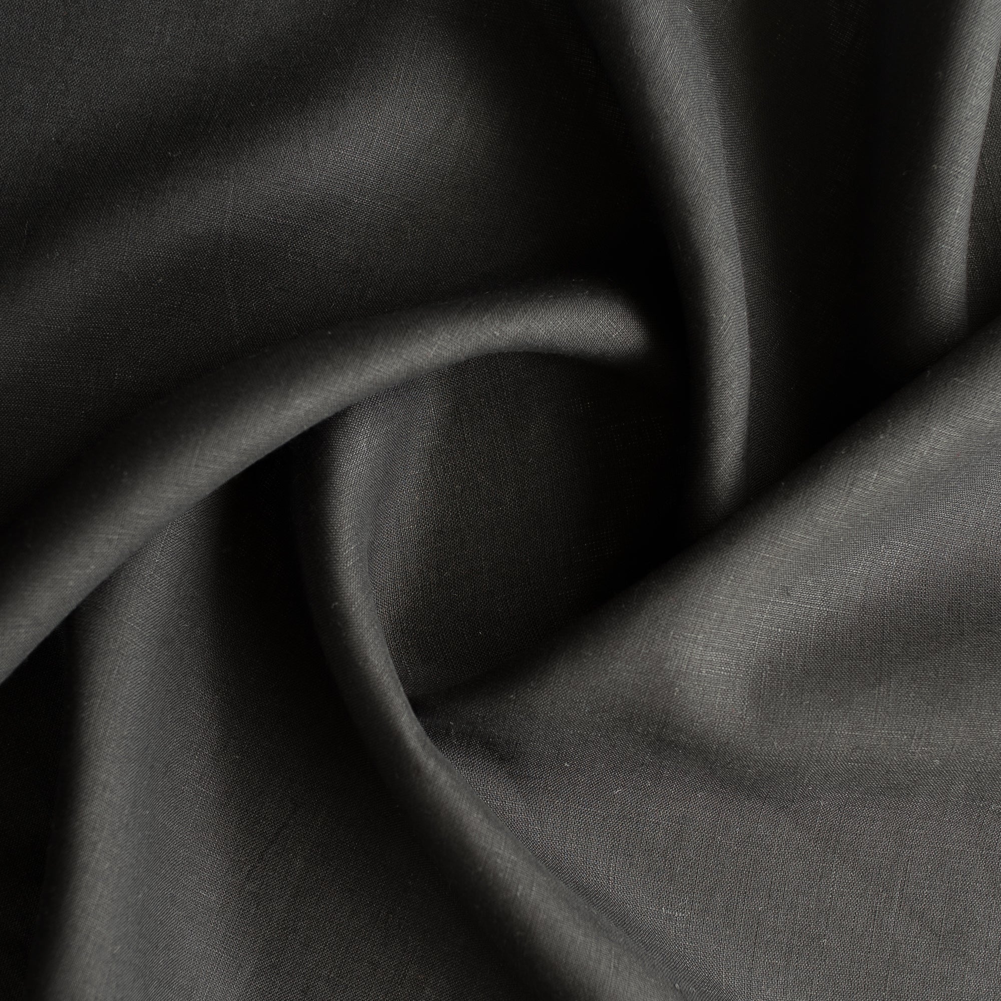 Obsidian Black Linen Remnant Fabric – 100% Linen Remnant, Rich Black ...