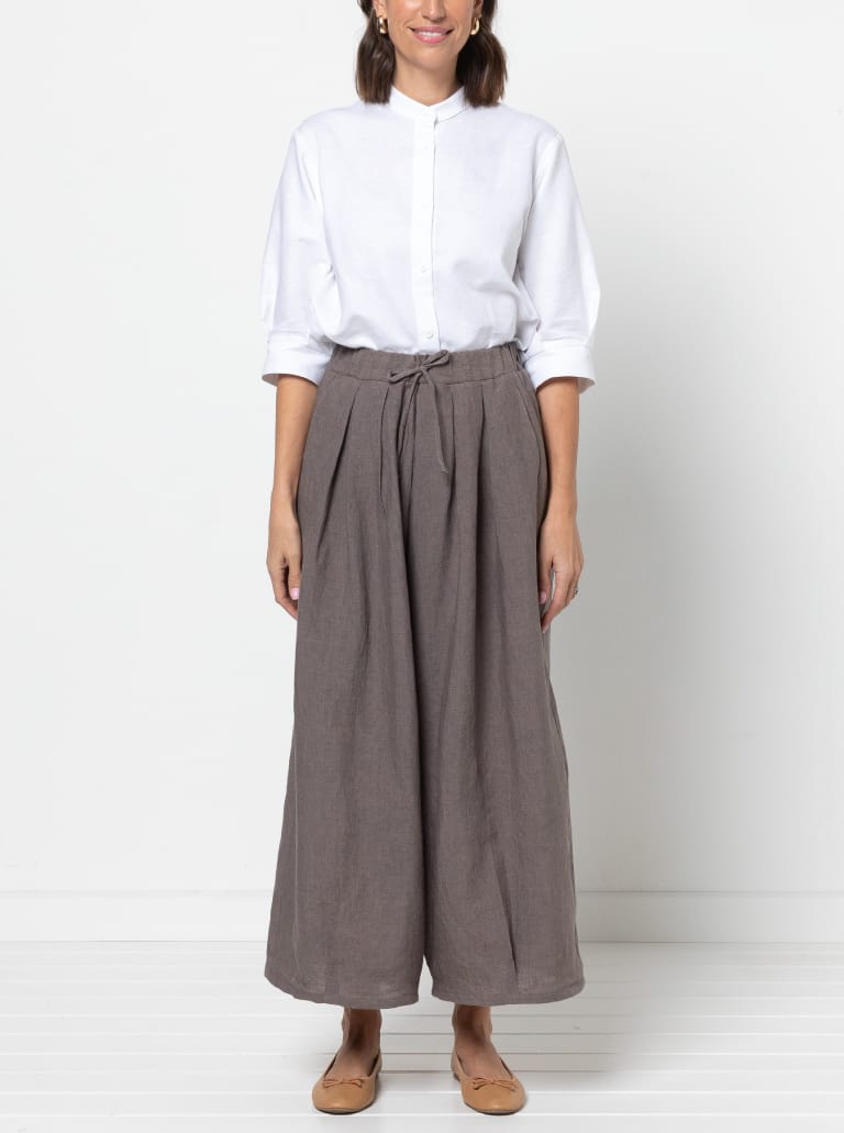 Reeve Woven Culotte Sewing Pattern | Wide-Leg Cropped Pants with Inseam ...