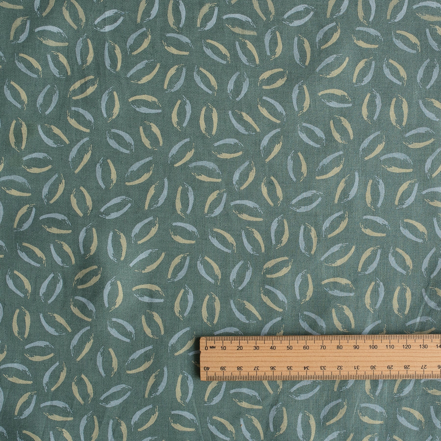 Sage Coast Print Linen Fabric – Botanical Green Pattern | 140 GSM – de ...