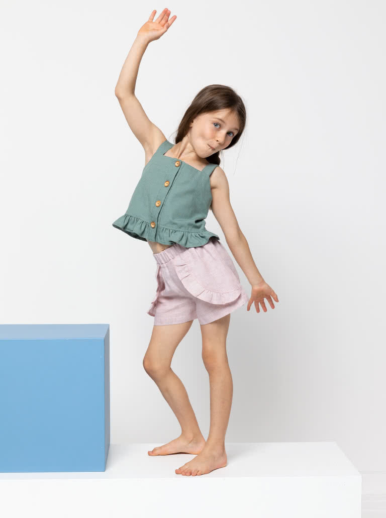 de Linum | Buy Kit Kids Tank Top Pattern | Frilled Hem & Adjustable Straps