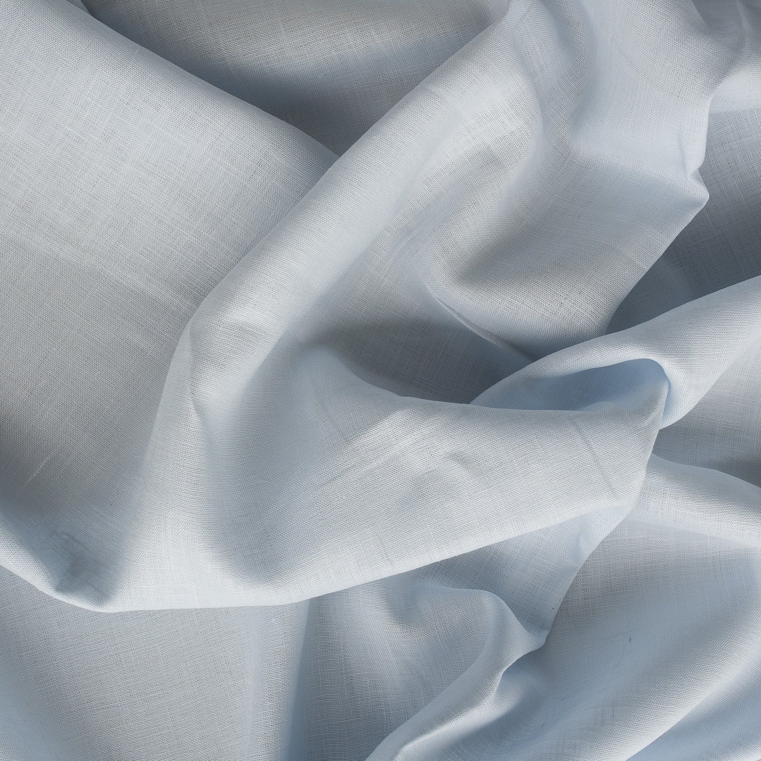 Airy Light Blue Wash Linen Fabric - 155 GSM, 142 CM Width | de Linum
