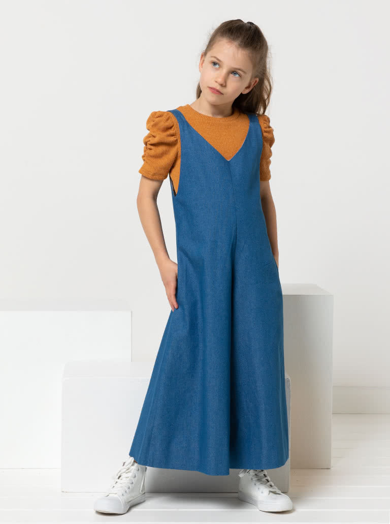 Adorable Norman Kids V-Neck Jumpsuit Sewing Pattern - Ages 2-8 – de Linum